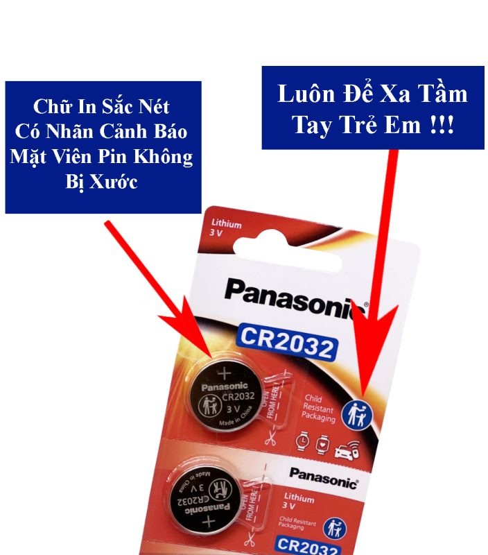 Pin CR2032 Panasonic Lithium 3V Vỉ 5 Viên Chính Hãng - Pin Panasonic
